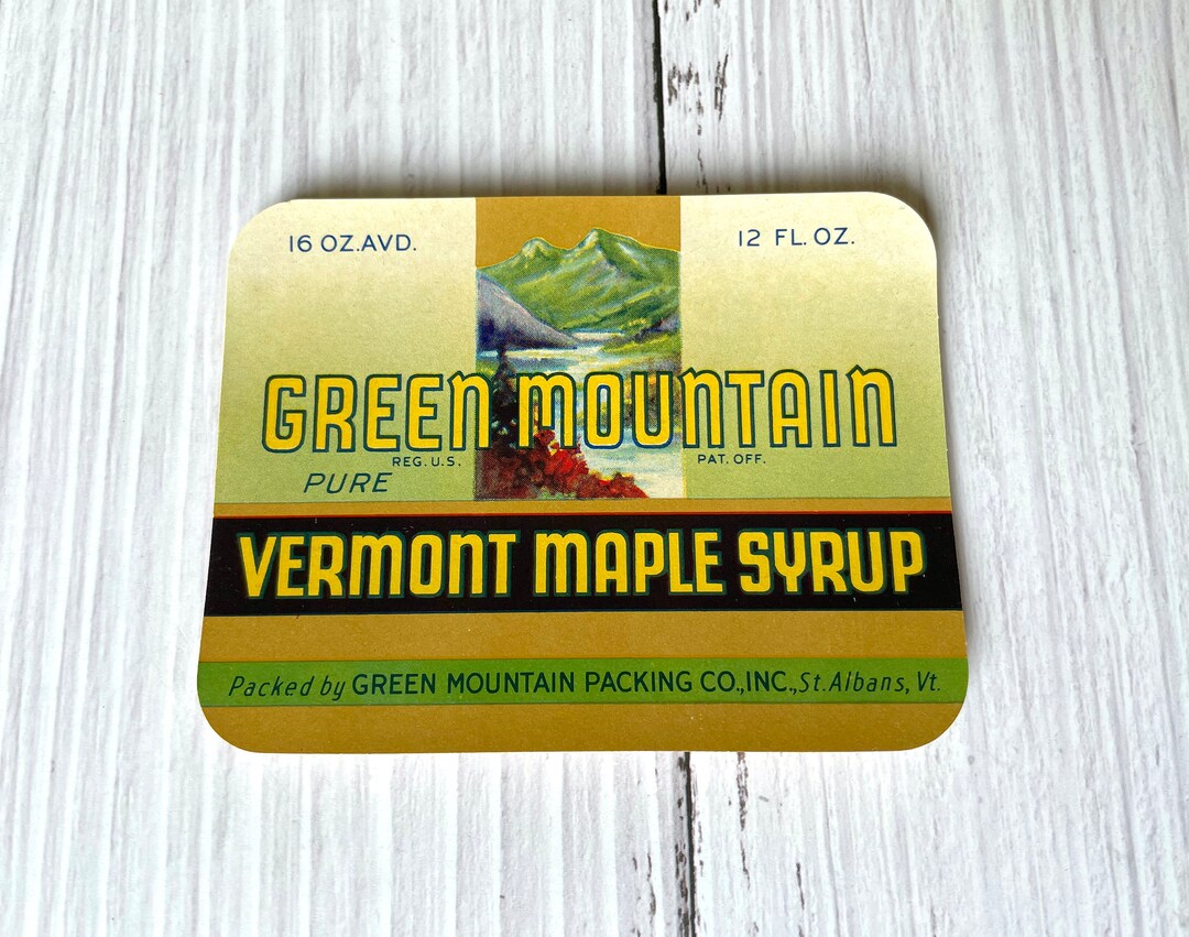 Vintage Syrup Labels - Green Mountain Vermont Maple Syrup - Etsy