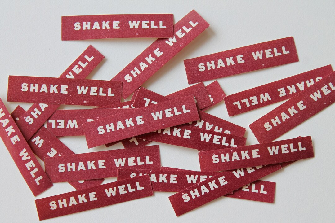 Vintage Tiny Red Pharmacy Labels - Shake Well - Etsy