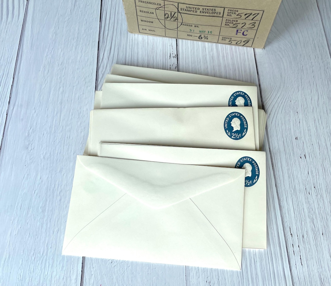 Vintage Pre-stamped Envelopes - 2 1/2 Cent George Washington Stamp - Etsy
