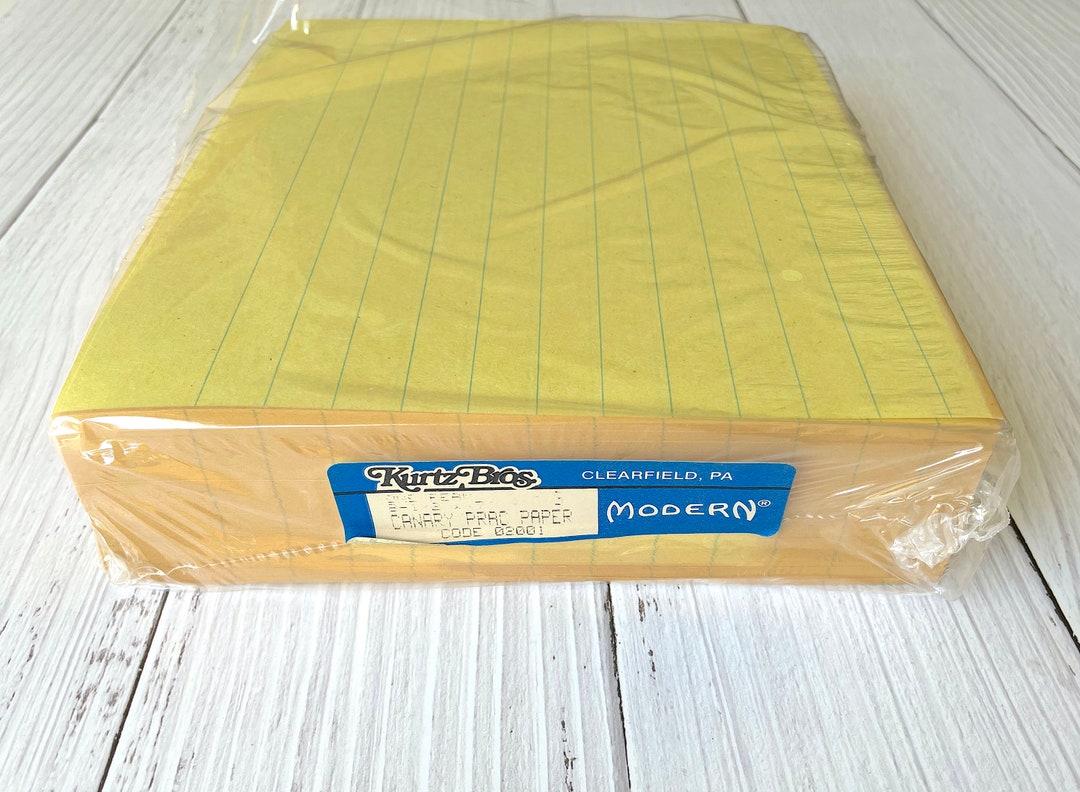 Vintage Handwriting Paper - Canary Yellow Ruled Practice Paper - Etsy
