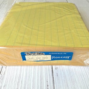 Vintage Handwriting Paper - Canary Yellow Ruled Practice Paper - Etsy