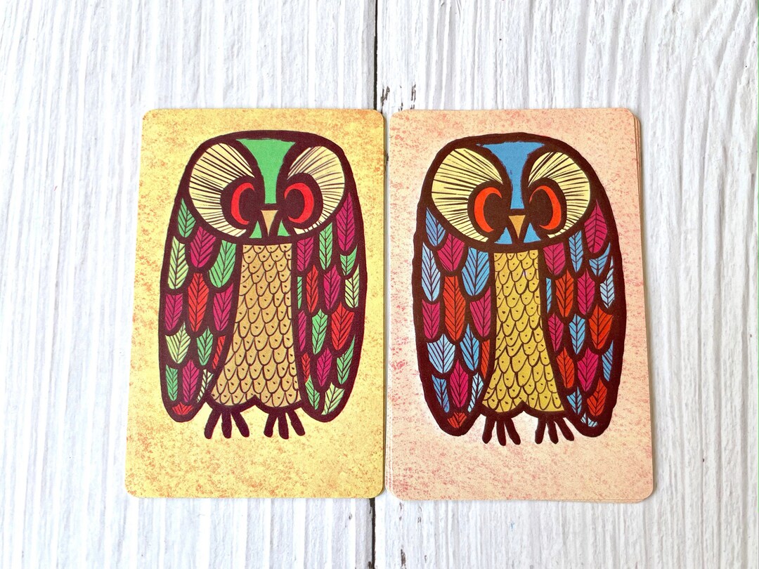 Vintage Owl Playing Cards - Retro - Etsy