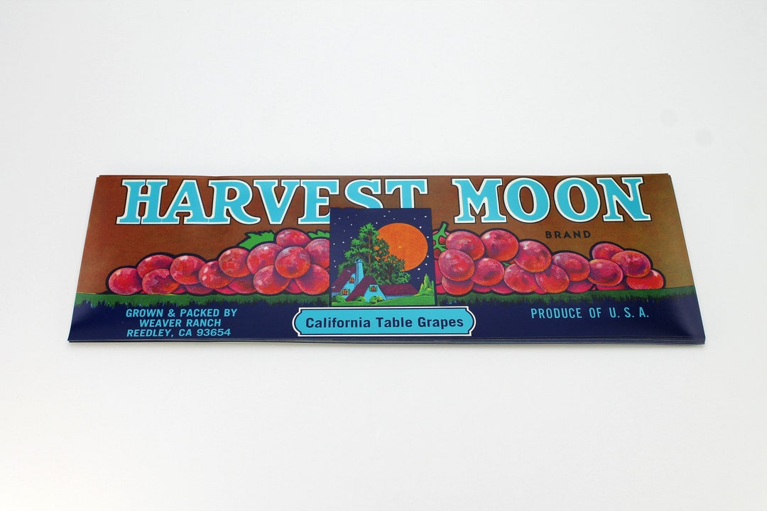 Vintage Grape Labels - Harvest Moon Fruit Crate Labels - Etsy