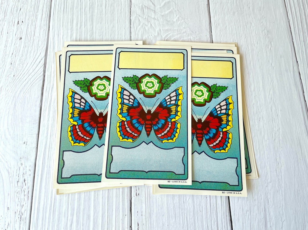 Vintage Broom Labels - Ornate Butterfly - Etsy