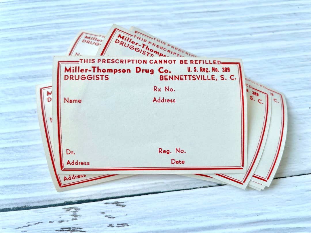 Vintage Blank RX Labels - Red for Poison - Etsy