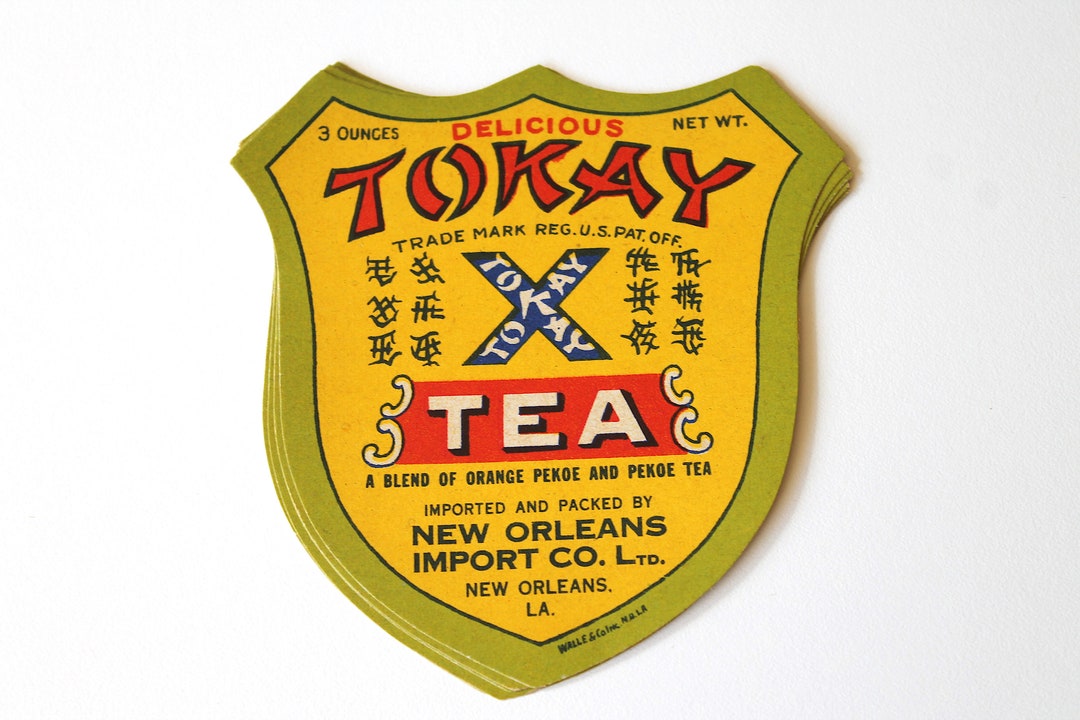 Vintage Tea Labels - Die-cut Tokay Orange Pekoe Tea - Etsy