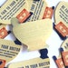 Vintage Gummed Pharmacy Labels - Small Die Cut Mortar and Pestle Shape ...