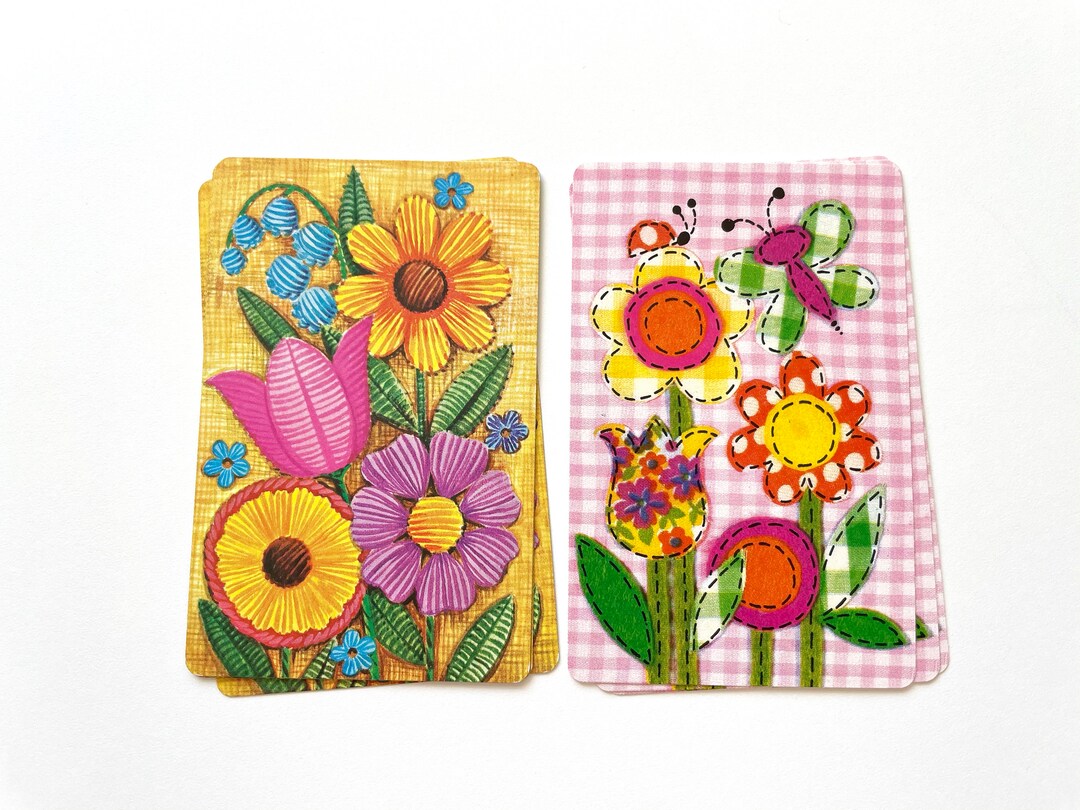 Vintage Patchwork Flower Playing Cards - Etsy