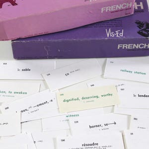 Vintage Mini Flashcards - French Vocabulary Cards - Etsy