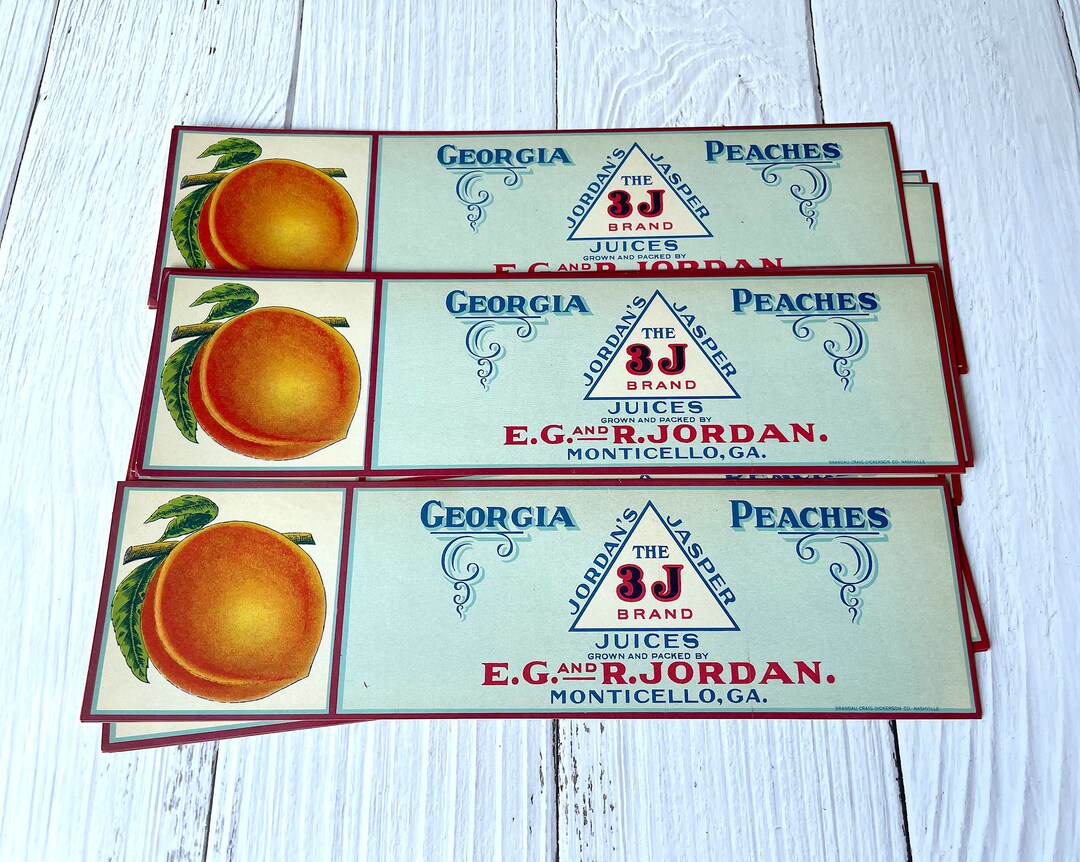 Vintage Fruit Crate Labels - Georgia Peaches - Etsy