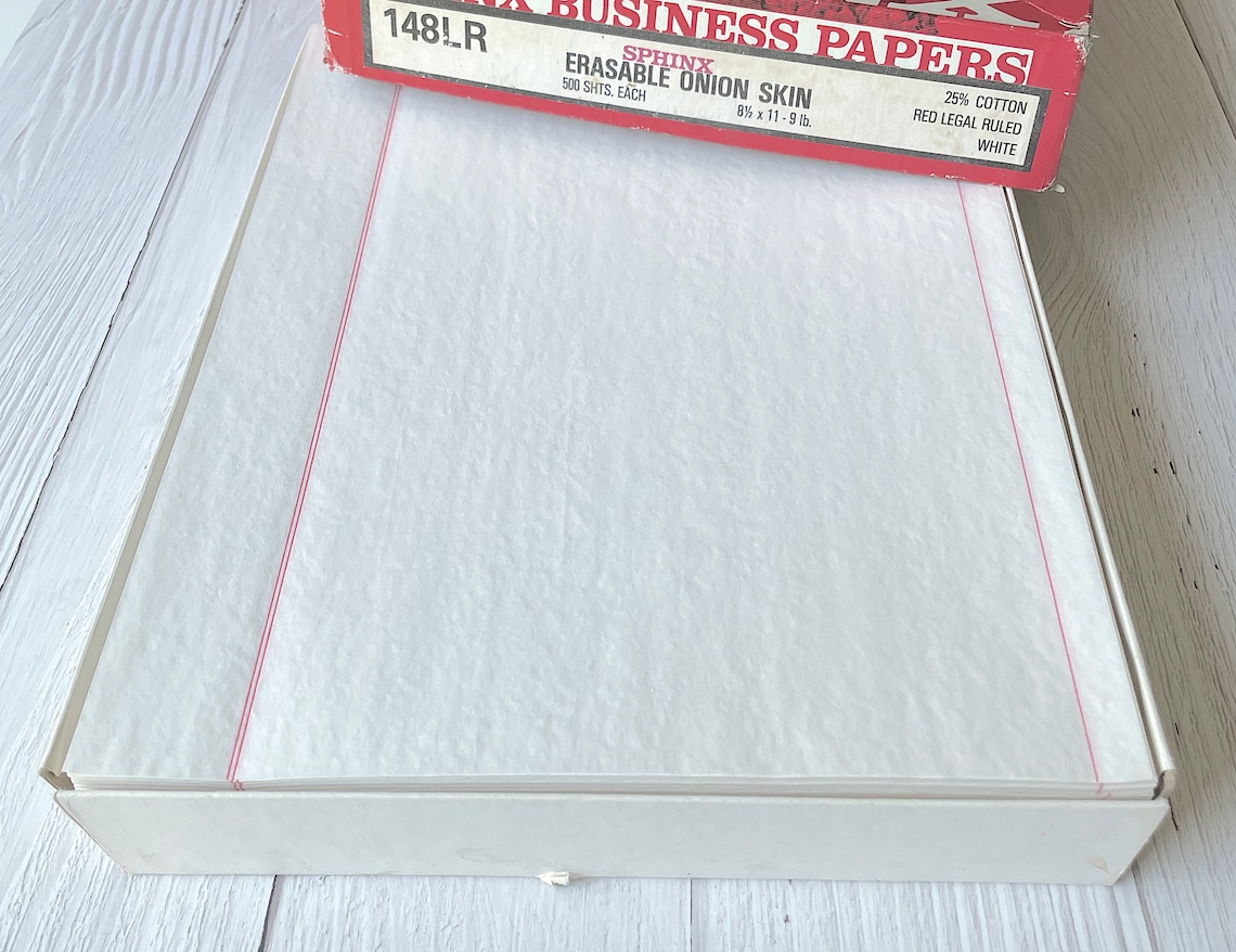 Vintage Onion Skin Paper - Sphinx Legal Ruled, Letter Size 8.5" by 11 ...