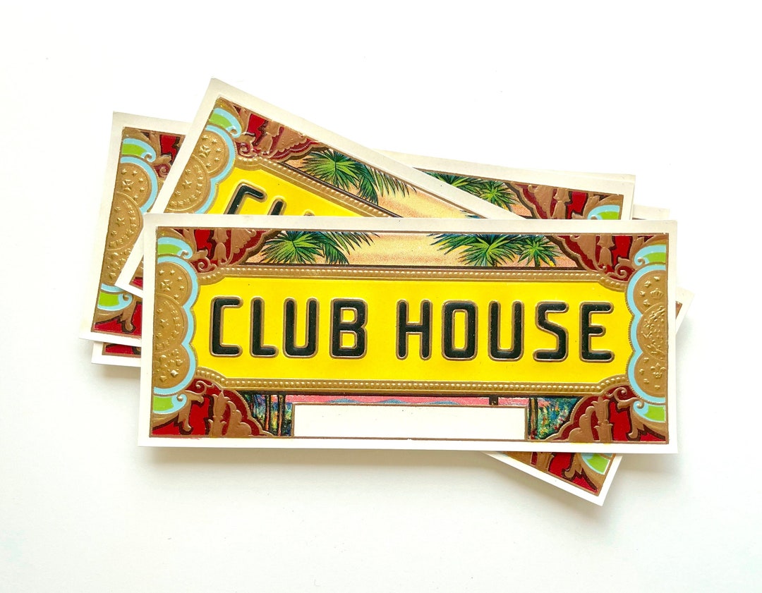 Vintage Gold Embossed Club House Cigar Box Labels - Etsy