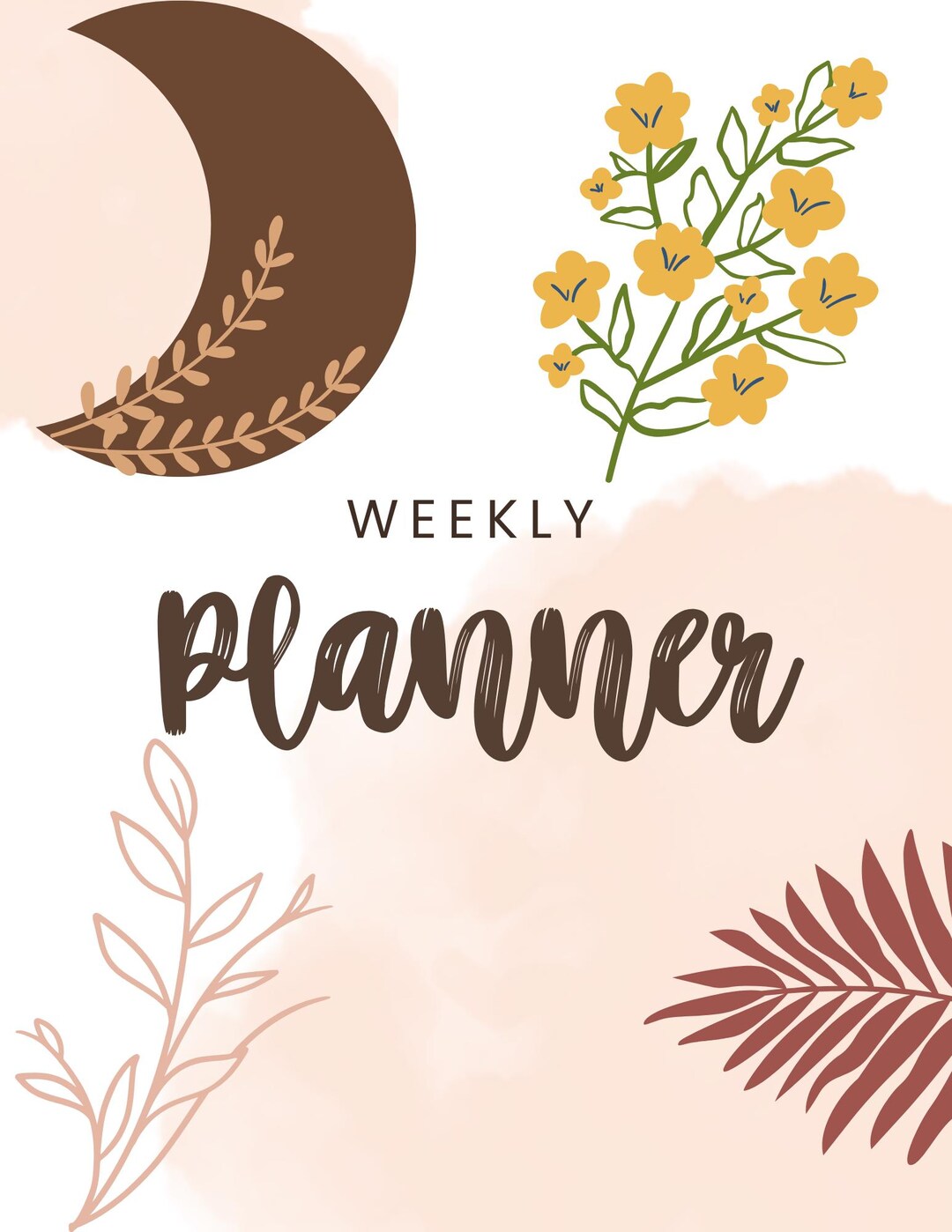 Digital Weekly Schedule Template, Weekly Planner Printable, Weekly ...