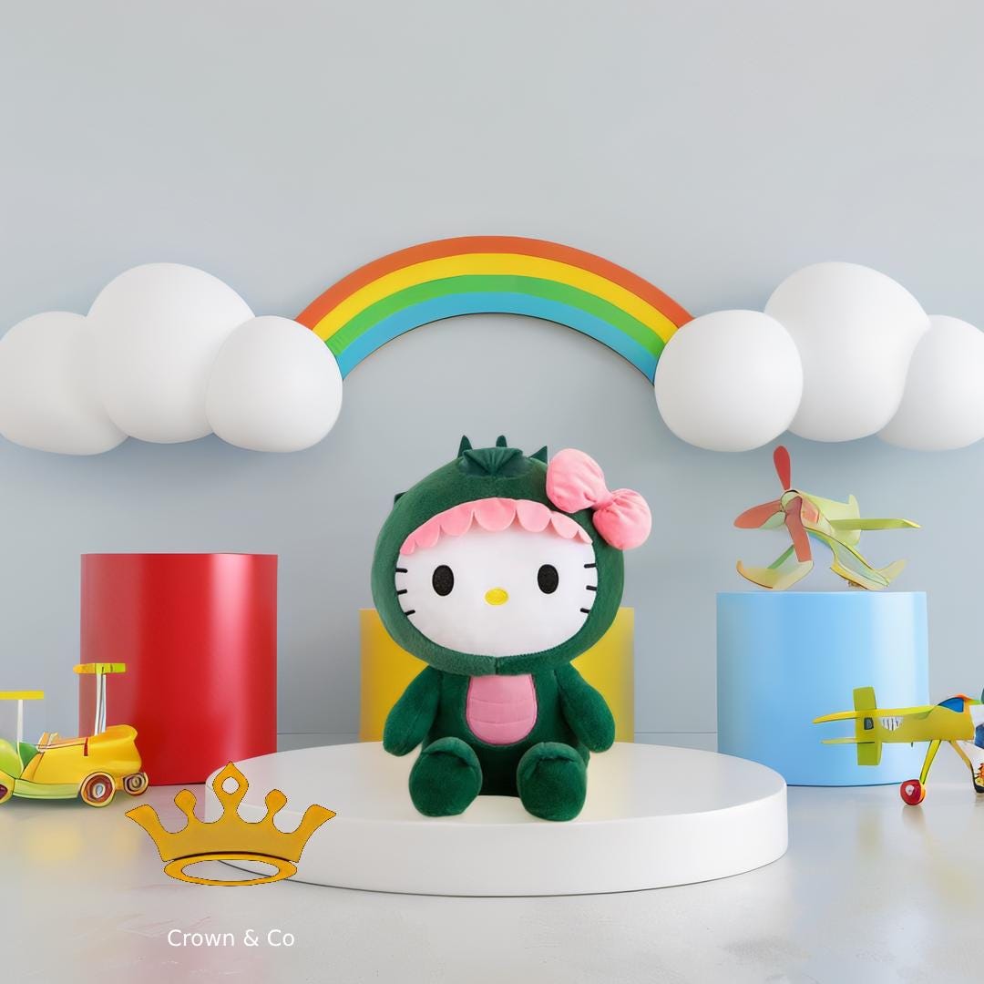 Unique Hello Kitty Dinosaur Plush Toy - Soft, Cuddly, Collectible Dino ...