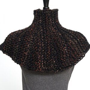 Knitted Black Capelet Cowl Turtleneck With Toggle Buttons - Etsy