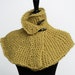 Knitted Capelet Yellow Mustard Color Cowl Turtleneck With Toggle ...