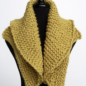 Knitted Capelet Yellow Mustard Color Cowl Turtleneck With Toggle ...