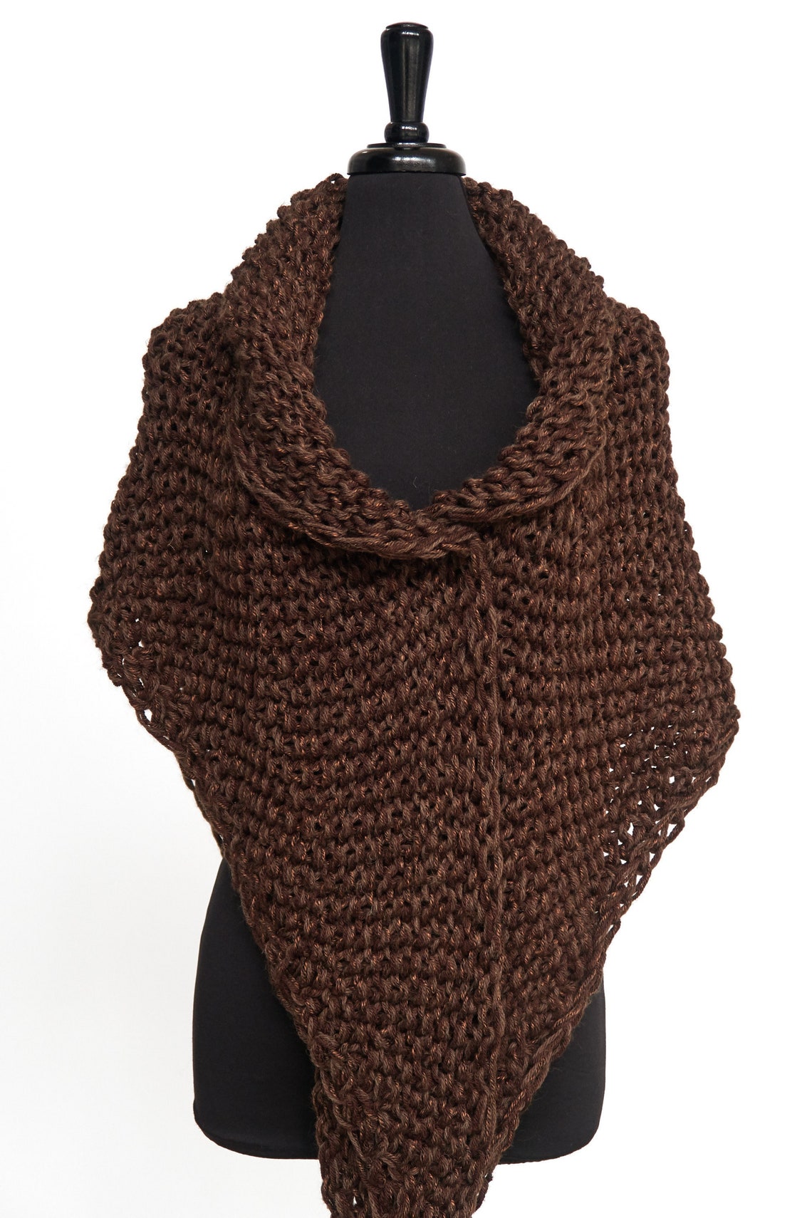 Knitted Shawl Brown Outlander Inspired Wrap With Tassels - Etsy