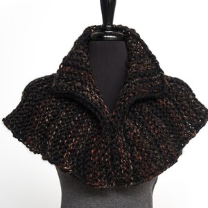 Knitted Black Capelet Cowl Turtleneck With Toggle Buttons - Etsy
