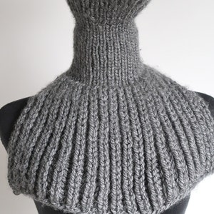 Knitted Gray Turtleneck Unisex Collar Dickey Gaiter Cowl Scarf - Etsy
