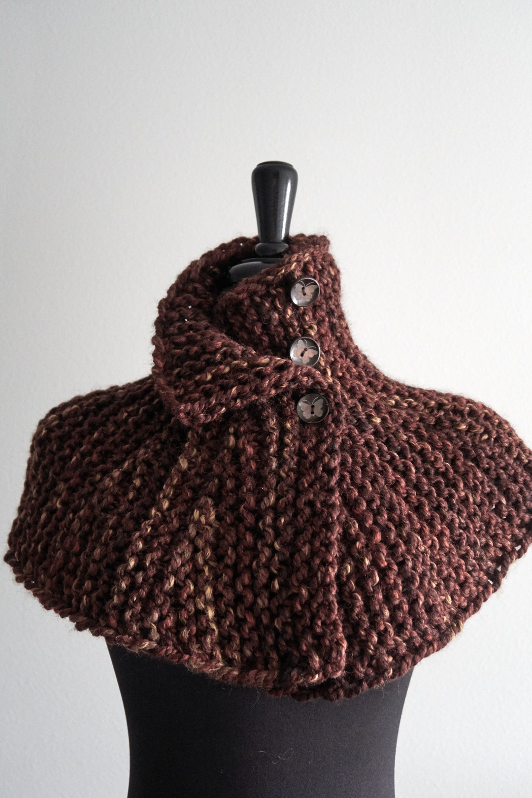 Outlander Inspired Knitted Capelet Brown Tweed Collar Cowl - Etsy