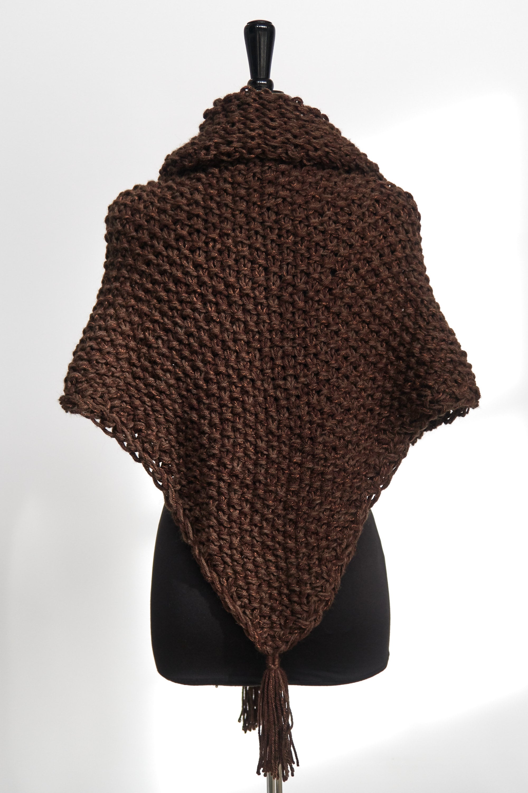 Knitted Shawl Brown Outlander Inspired Wrap With Tassels - Etsy