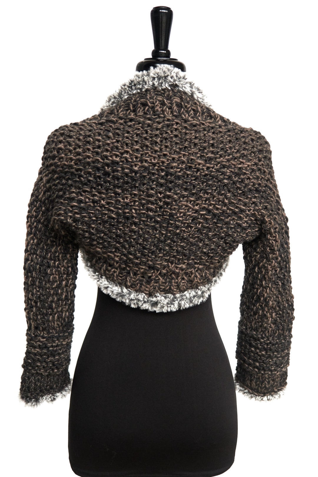 Claire's Knitted Shrug Outlander Inspired Dark Gray Taupe Color Bolero ...