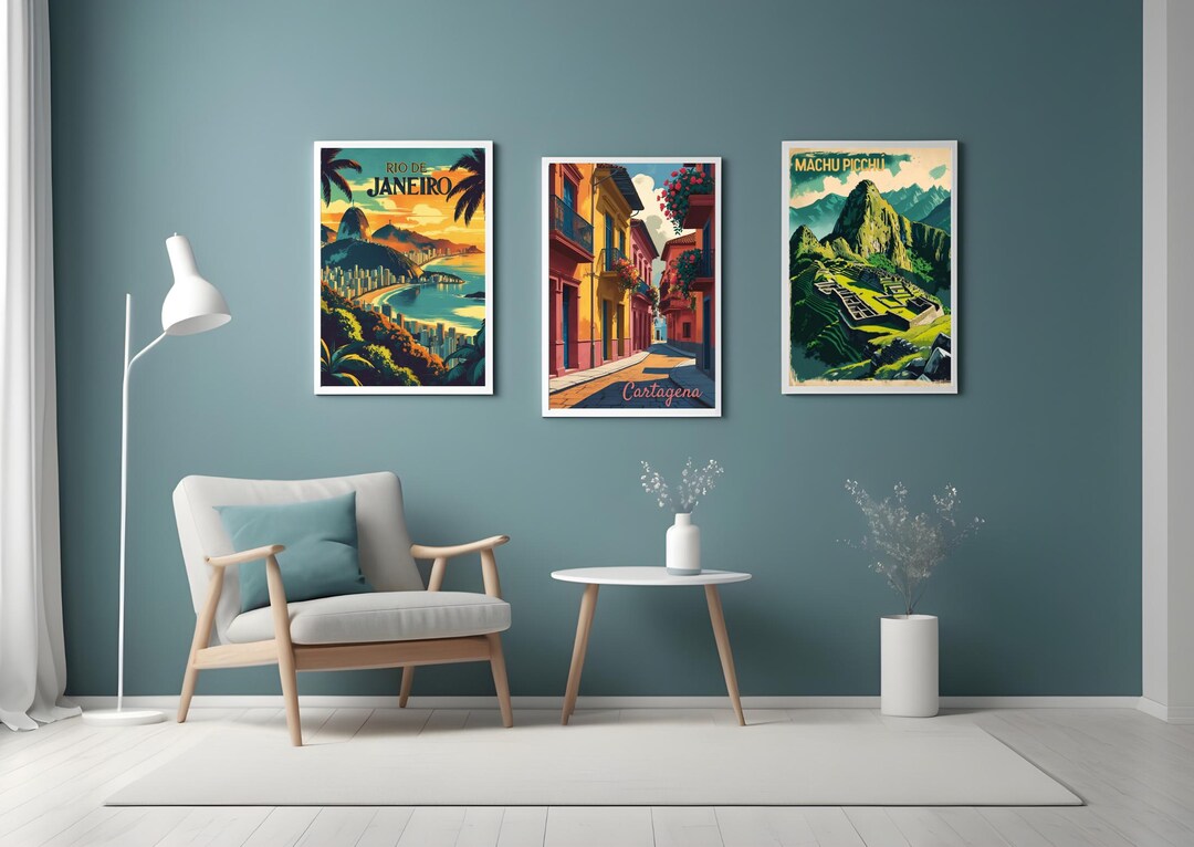 Vintage South America Travel Poster Set: Brazil, Colombia, Peru ...