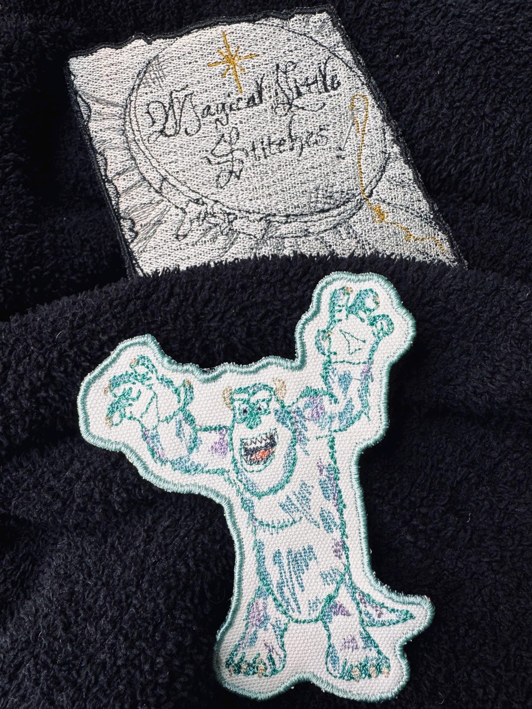 Sully Inspired Embroidered Iron on Patch: Monsters Inc Sketch - Etsy