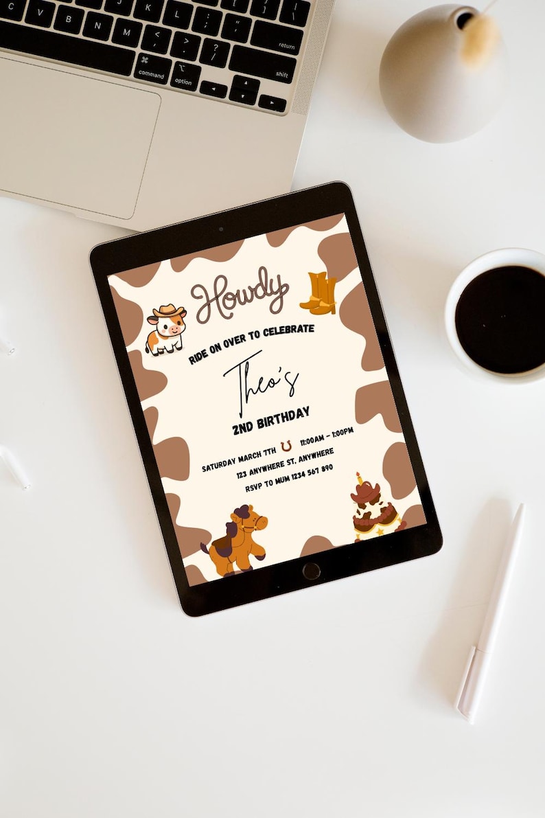 Howdy Come Celebrate - Editable Invitation - Etsy UK