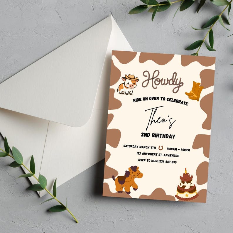 Howdy Come Celebrate - Editable Invitation - Etsy UK