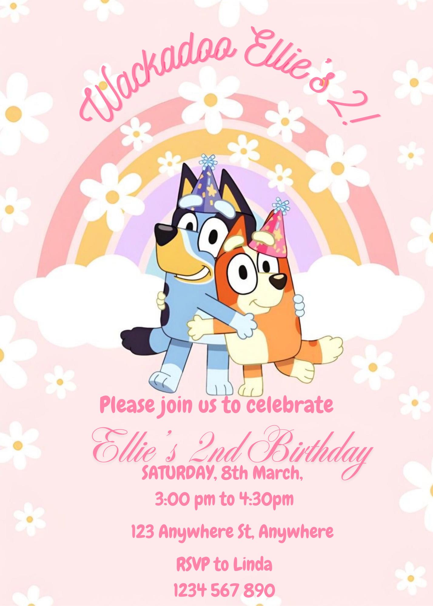 Bluey Wackadoo - Editable Birthday Invitation - Etsy