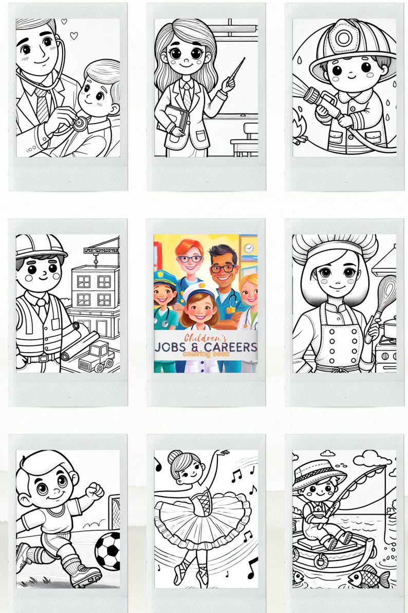Jobs and Careers Coloring Book | Printable Professions Activity ...