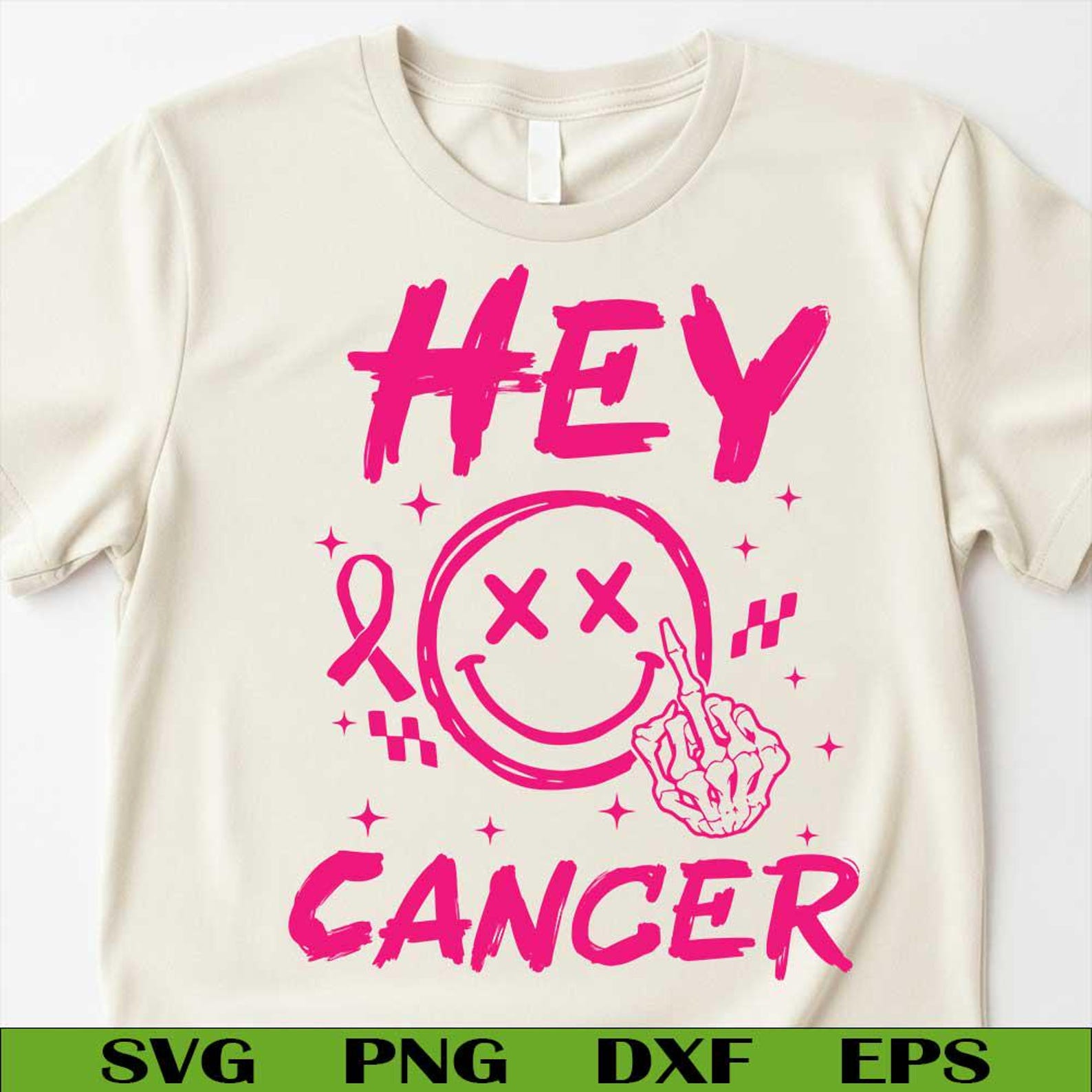 Hey Cancer Middle Finger Svg Png, Funny Cancer Survivor Svg, Pink ...