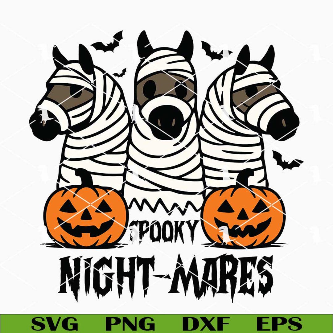 Spooky Night-mares Horse Svg Png, Horses Ghost Halloween Svg, Western ...