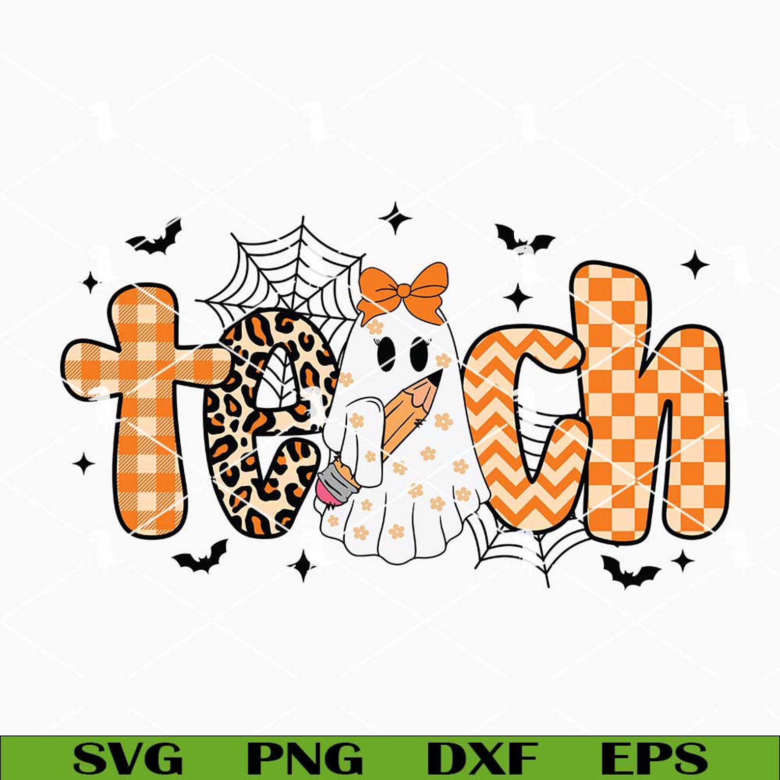 Teach Halloween Svg Png, Ghost Teacher Svg, Funny Spooky Season Svg ...