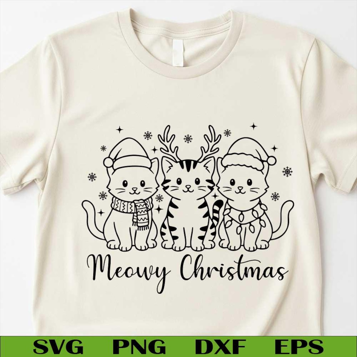 Meowy Christmas Svg Png, Christmas Cat Svg, Funny Cat Holiday Svg, Cat ...