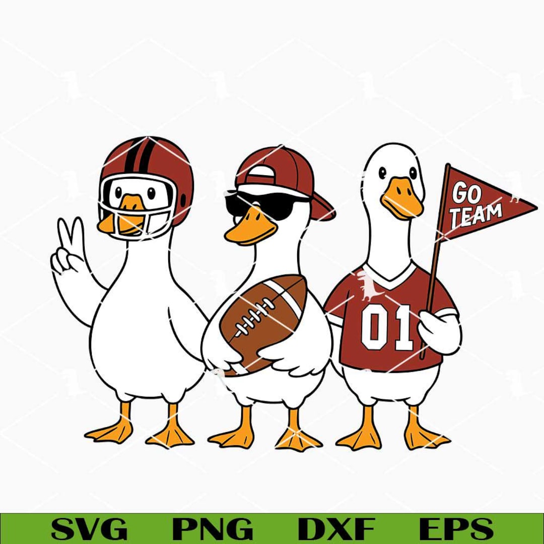 Goose Football Svg Png, Funny Football Svg, Touchdown Season Svg, Retro ...