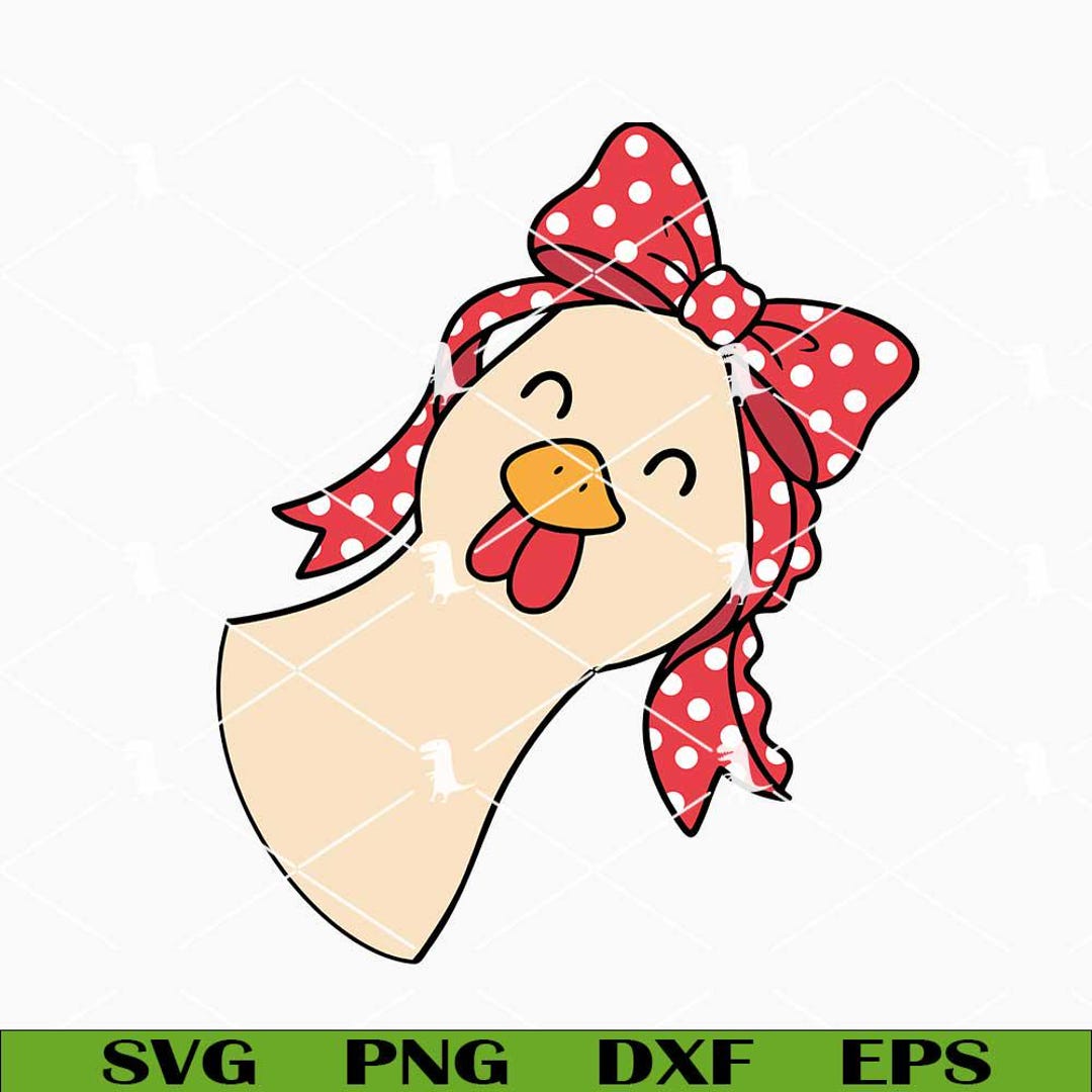 Pollo asomando (Svg, Png), Pollo coquette con lazo (Svg), Pollo ...