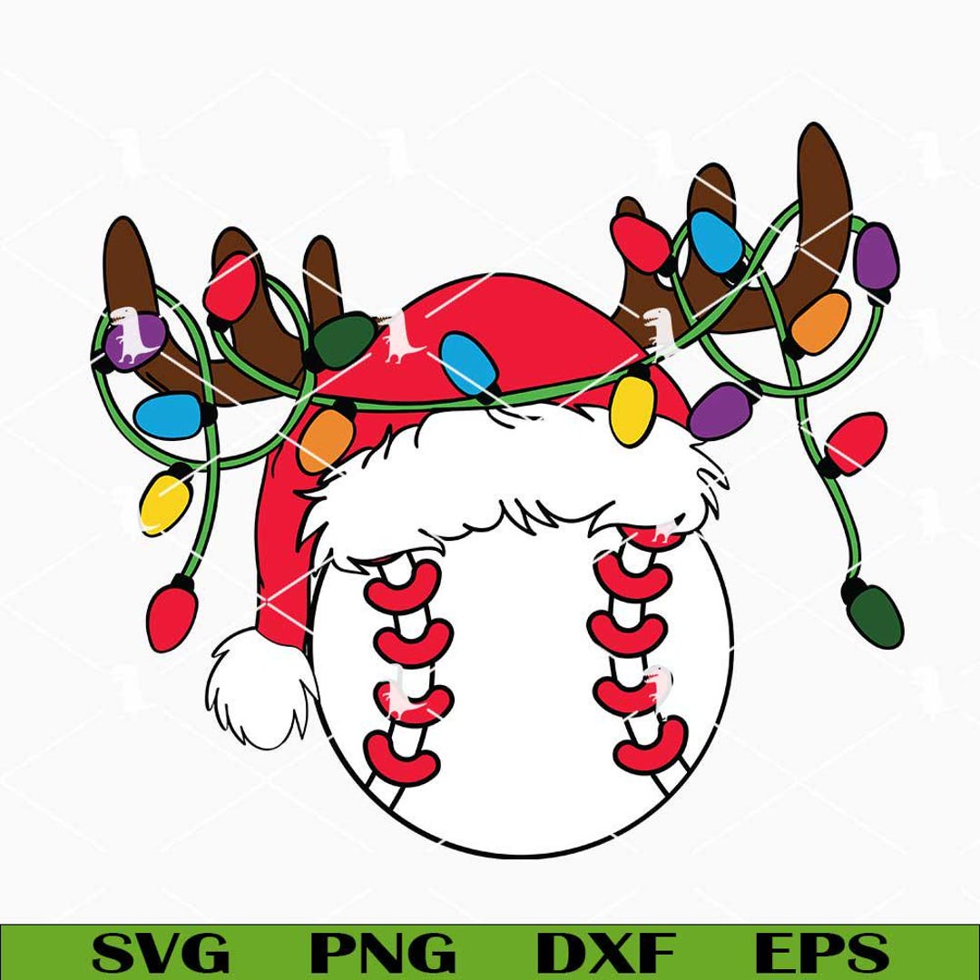 Baseball Santa Hat Svg Png, Baseball Christmas Svg, Holiday Svg Cricut ...