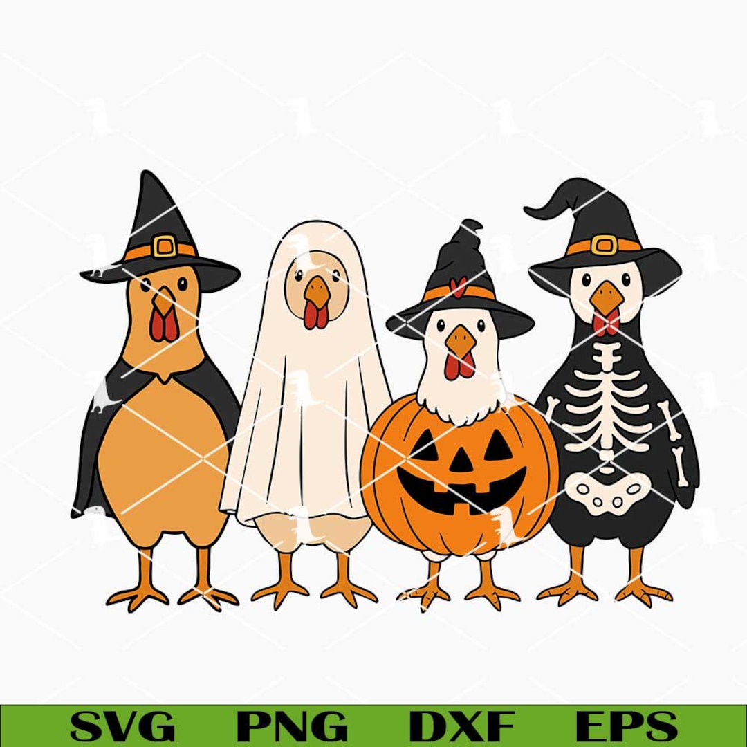 Halloween Chicken Svg Png, Chick or Treat Svg, Chicken Witch Svg Cricut ...