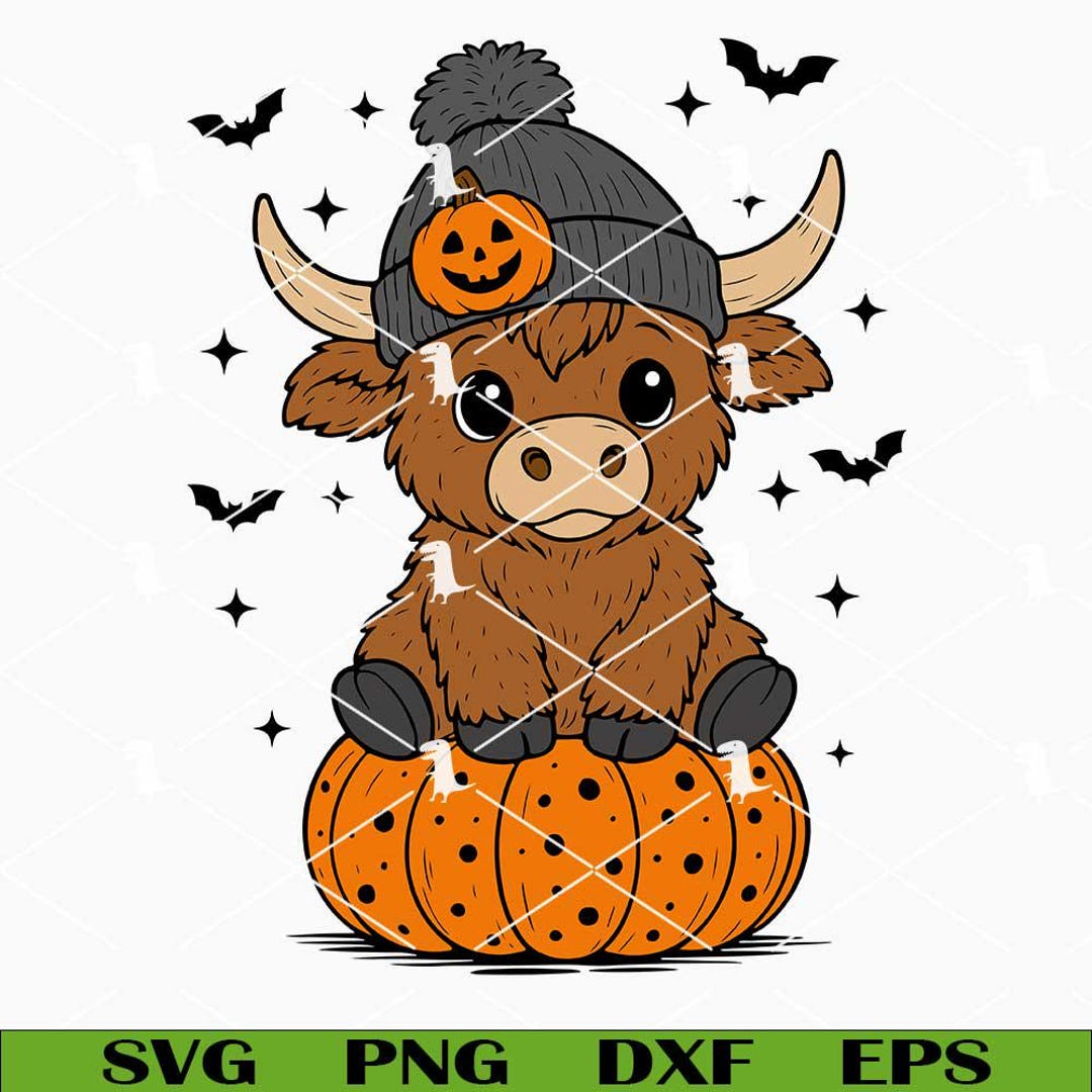 Highland Cow Halloween Svg, Moo I Mean Boo Svg Png, Cute Cow Pumpkin ...