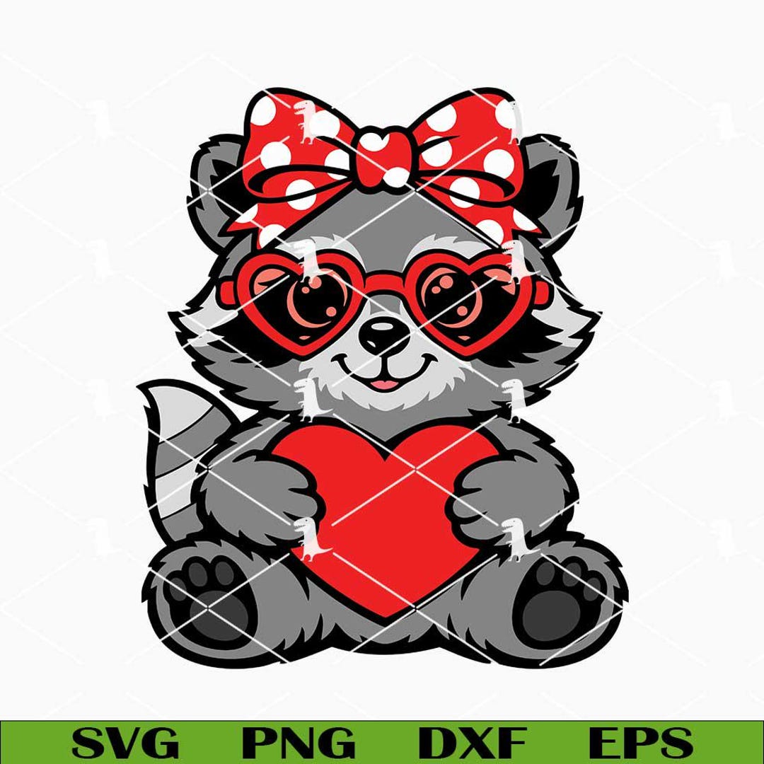 Raccoon With Heart Svg Png, Valentine Raccoon Svg, Trendy Valentines ...