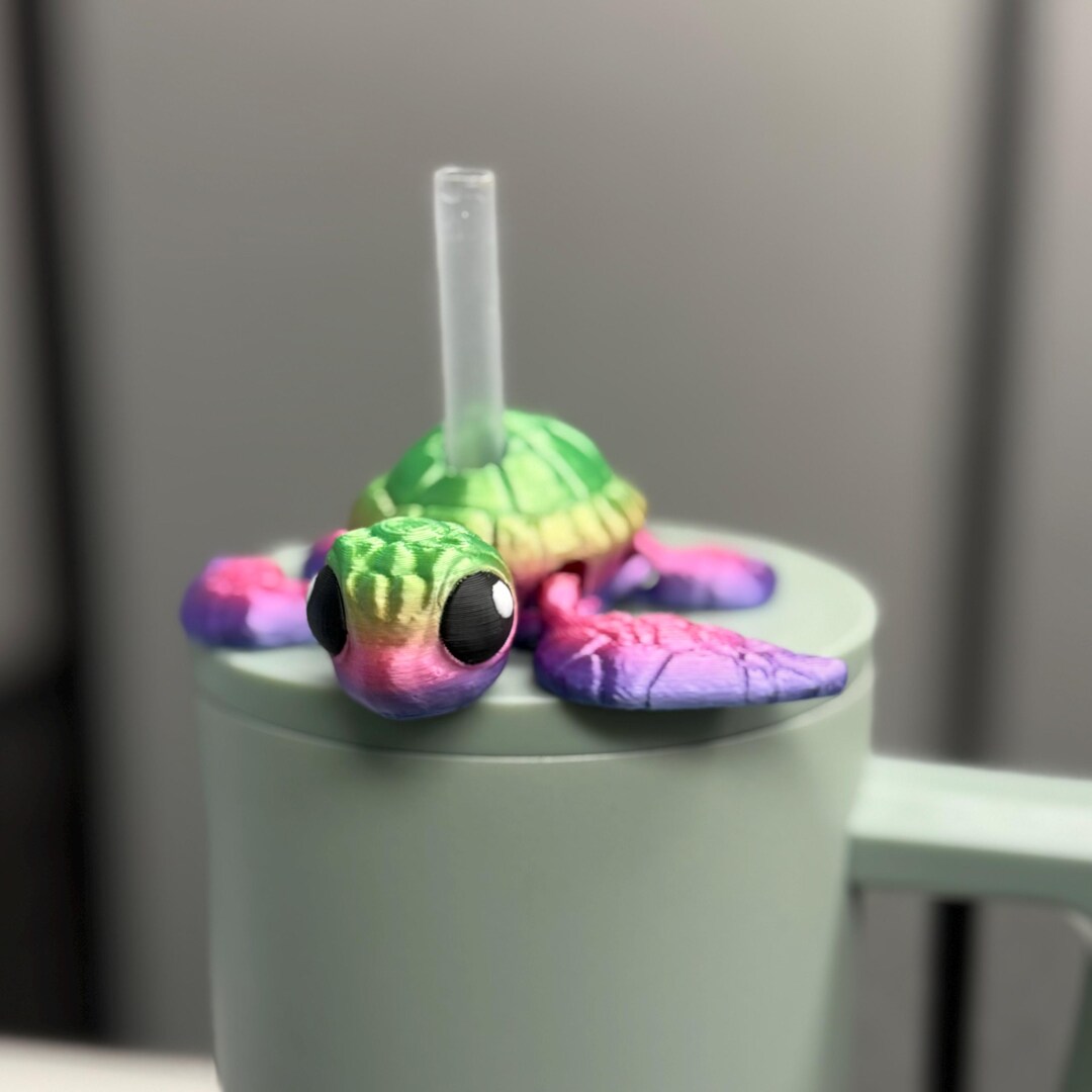 Adorable Sea Turtle Straw Topper – 3D Printed Cup Accessory - Etsy