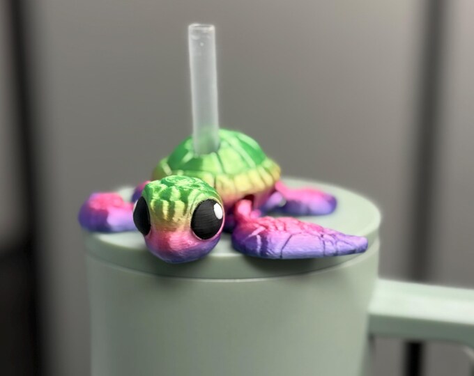 Adorable Sea Turtle Straw Topper – 3D Printed Cup Accessory - Etsy