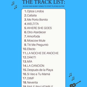 Easy Guitar TAB: 20 Bad Bunny Songs | Printable PDF Digital Download ...