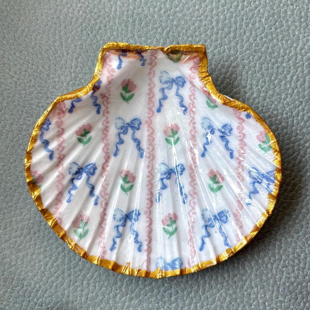 Home-made Decoupage Mermaid Designed Trio Shell, Used for Jewelry ...