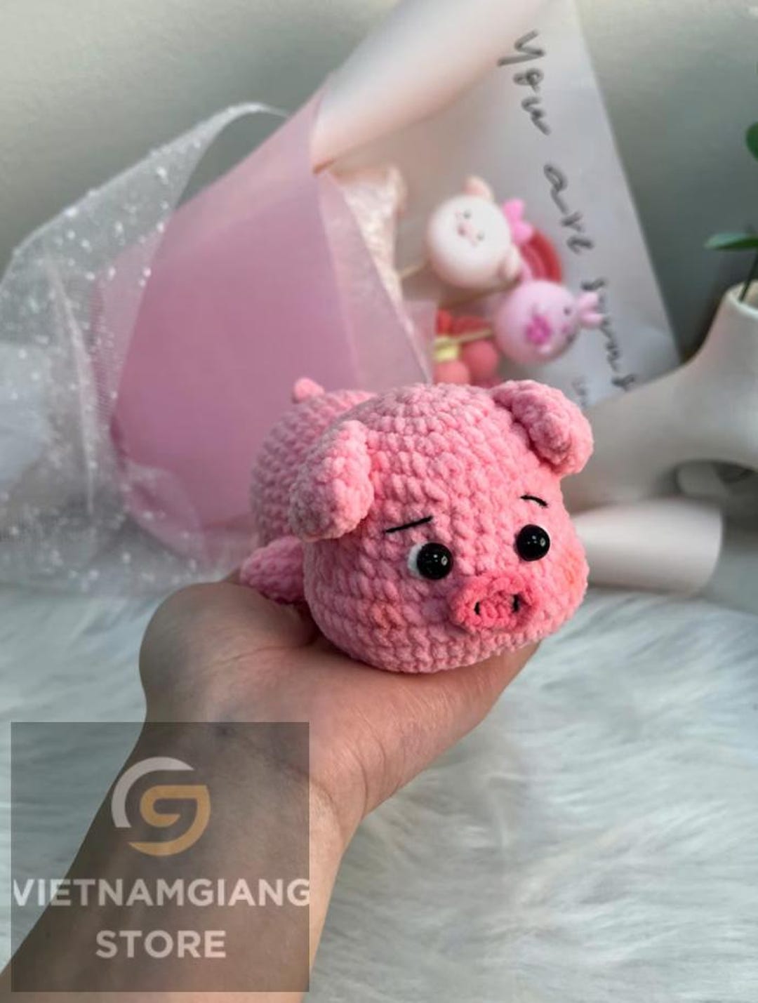 Pig Crochet Pattern, Cute Amigurumi Crochet Piglet, Heart Pig DIY Gift ...