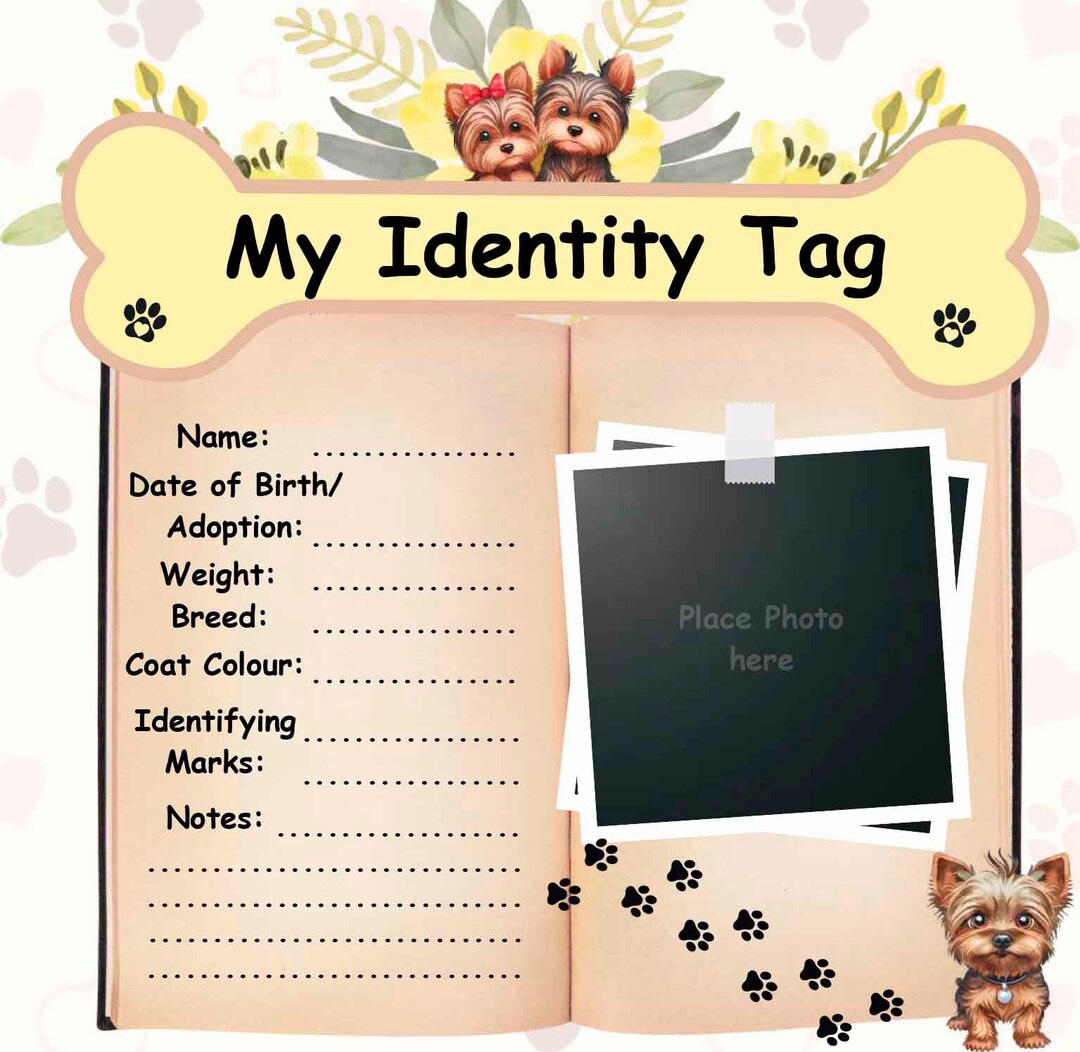 Digital Puppy Album Pet Memory Pet Photo Album Yorkshire Terrier Memory ...