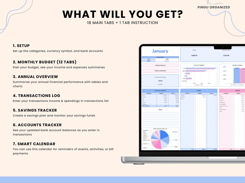 Annual Budget Spreadsheet, Monthly Google Sheets, Budgeting Template ...